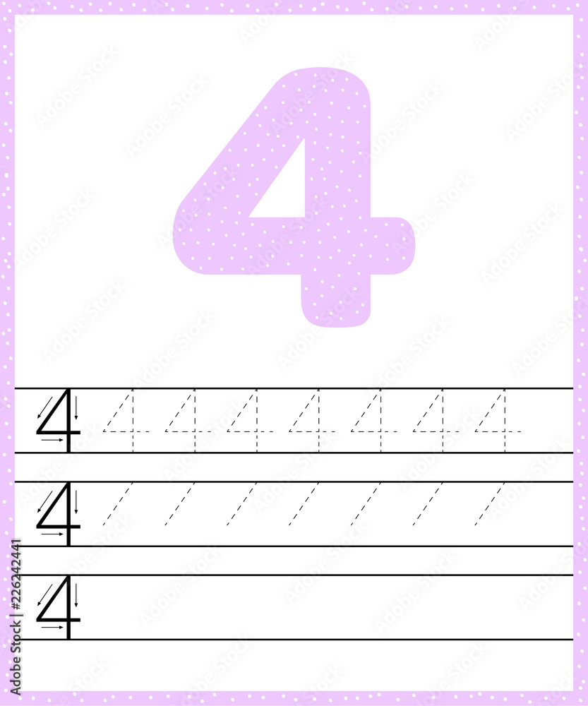 Trace line number for kindergarten and preshool kids. Write a four ...