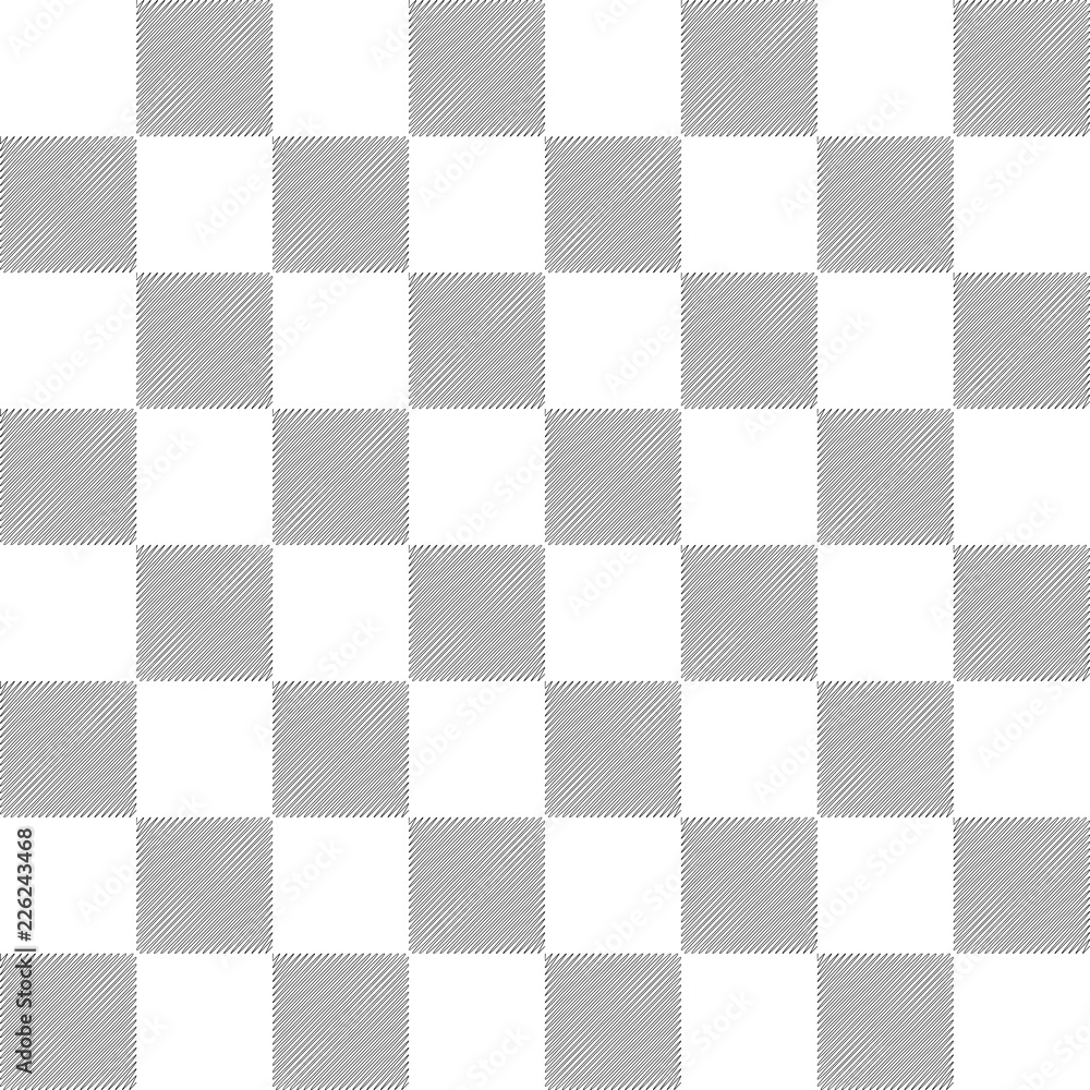 Chess board seamless pattern. Black and white vector illustration ...