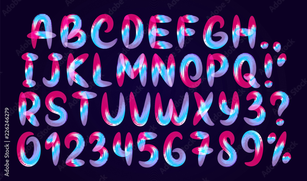 Fluid colored letter. Alphabet font of melting liquid. Design 3d sign ...