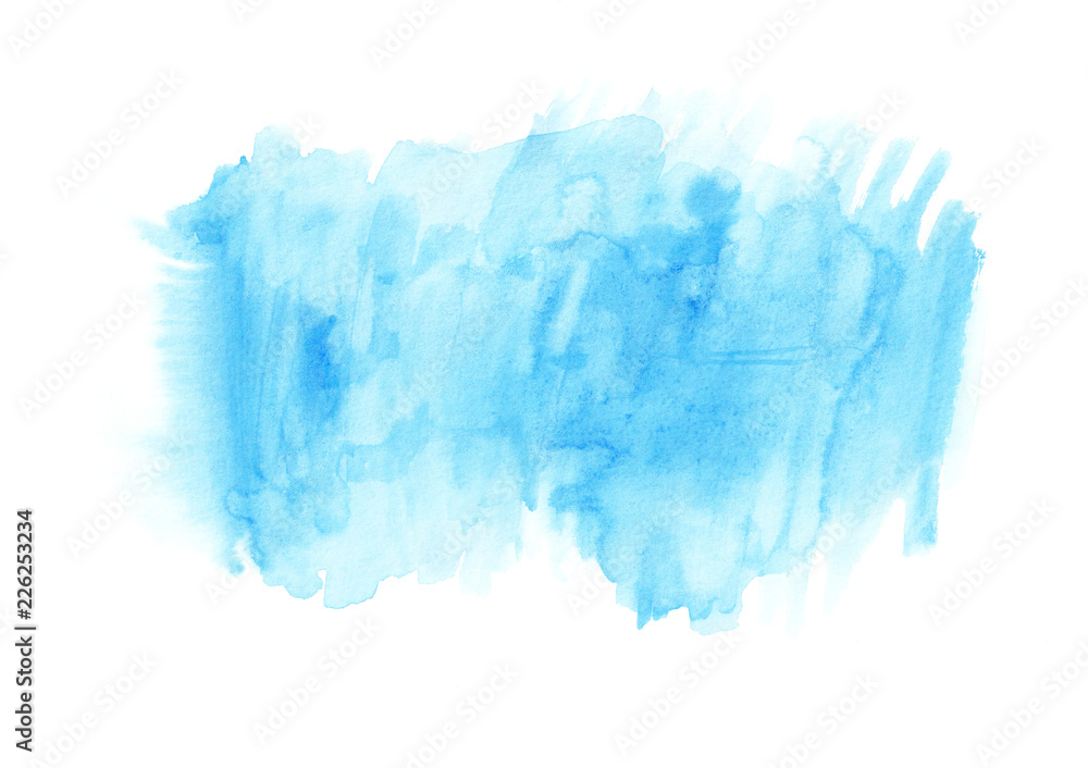 Light blue watercolour horizontal gradient background painted on the ...