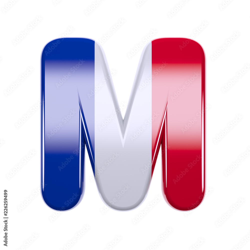 French flag letter M - Capital 3d France font - France, Paris or ...
