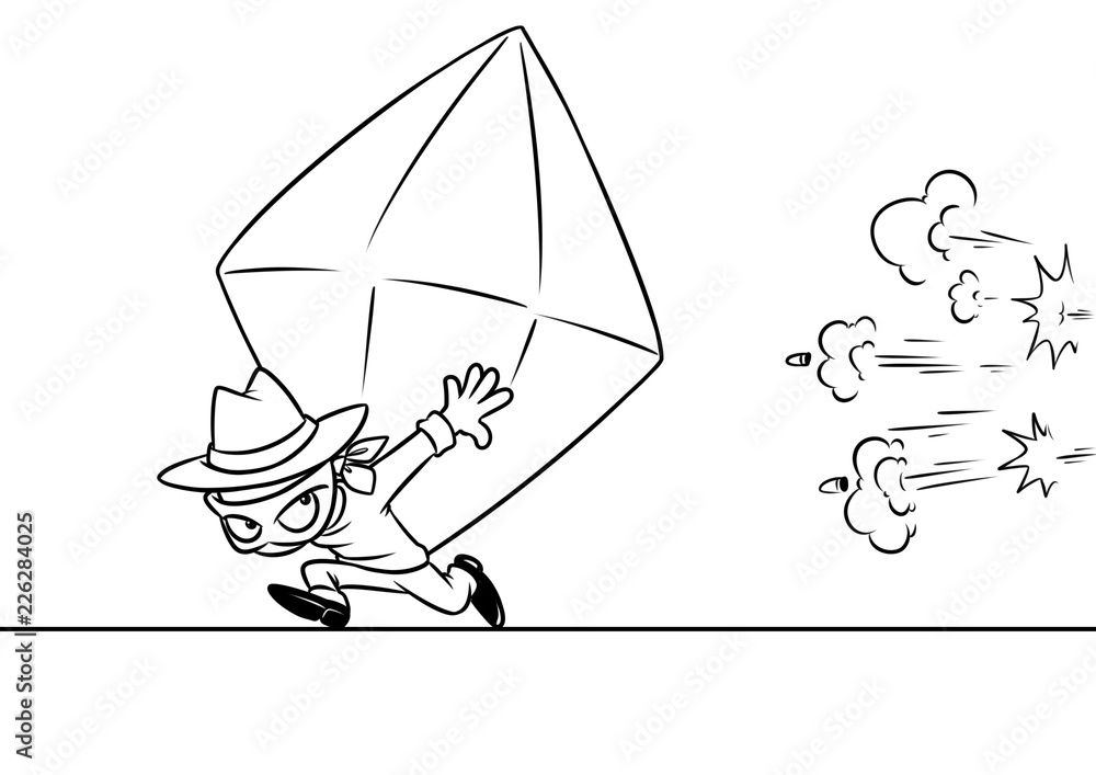 Century robbery huge ruby cartoon illustration isolated image coloring ...