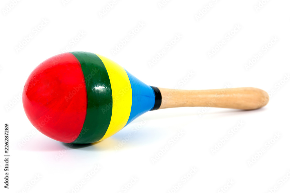 Incline maracas on white background.Maracas isolated.Colorful maraca ...