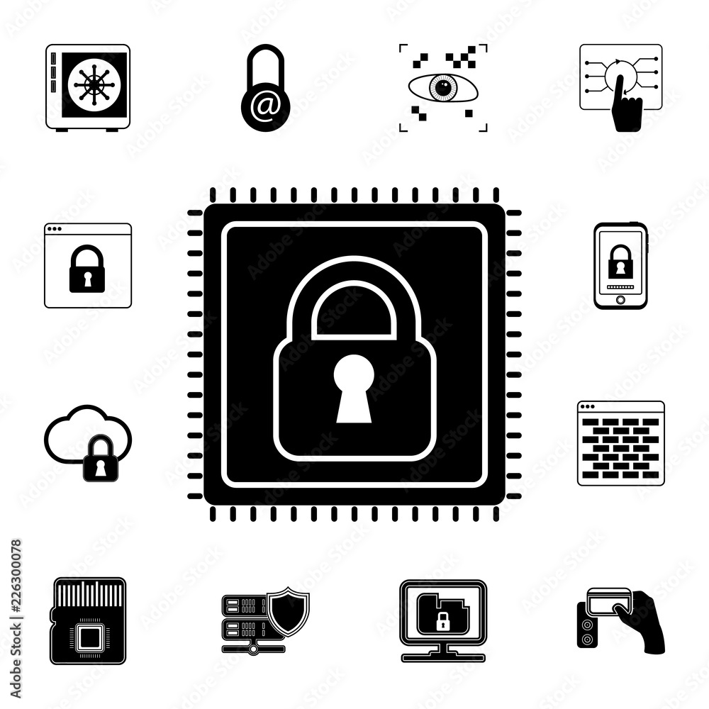 Electronic lock icon. Detailed set of cyber security. Premium graphic design. One of the ...