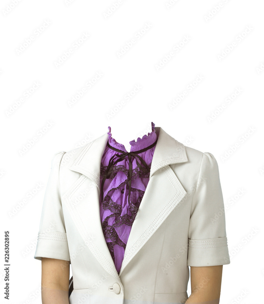 Woman Suit Without Head on White Background. Stock Photo | Adobe Stock
