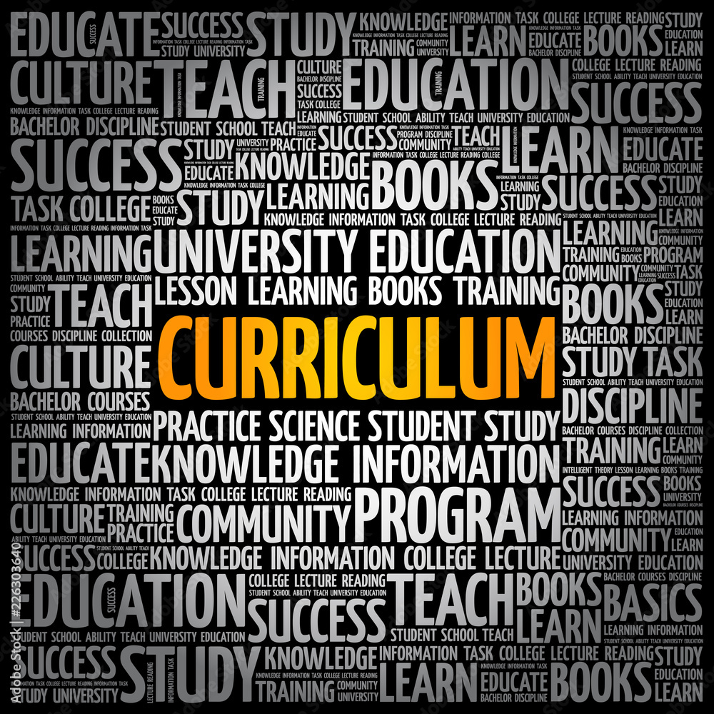 CURRICULUM word cloud collage, education business concept Stock Vector ...