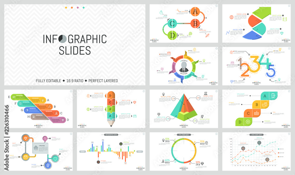 Big set of minimal infographic design templates. Graphs, workflow and ...