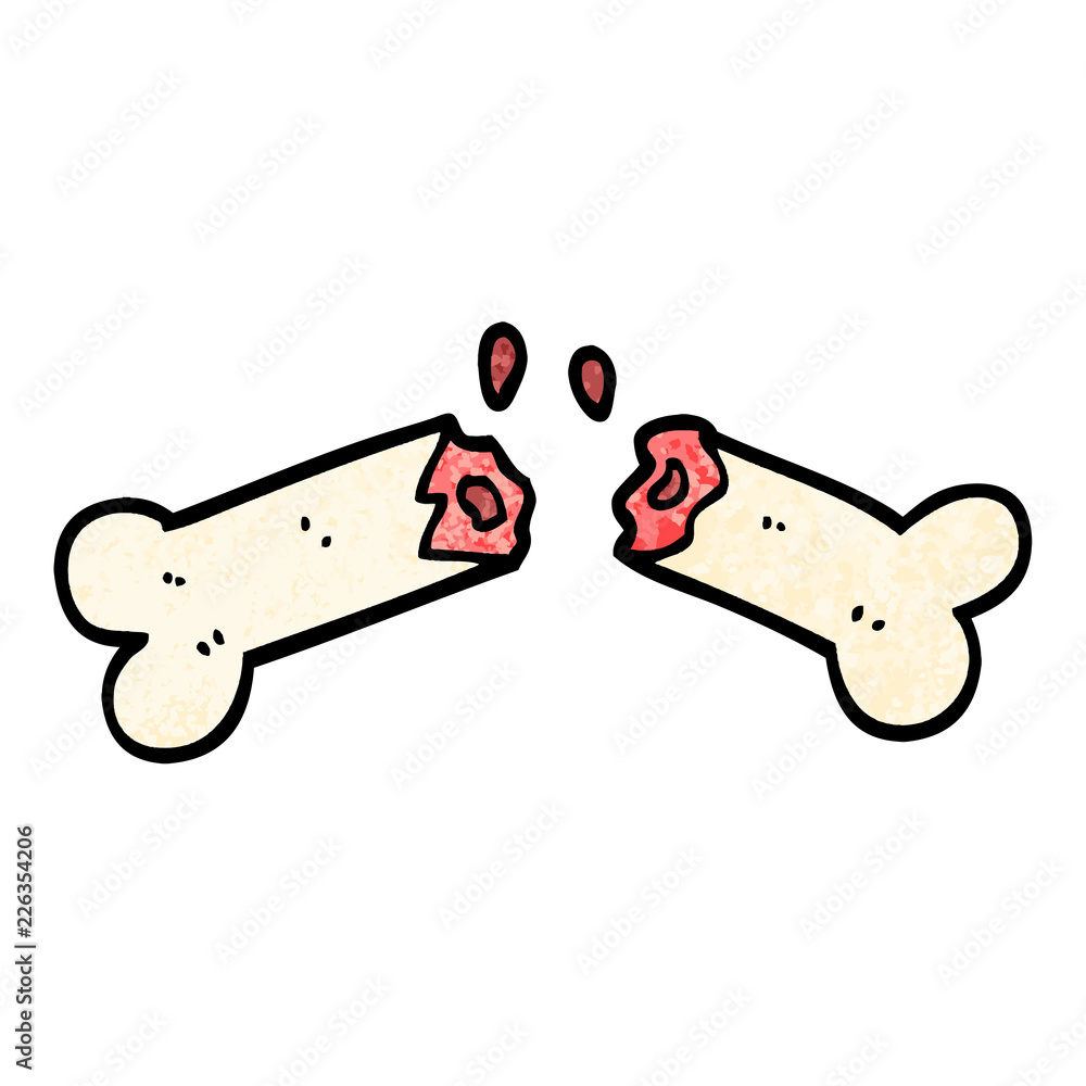 grunge textured illustration cartoon broken bone Stock Vector | Adobe Stock