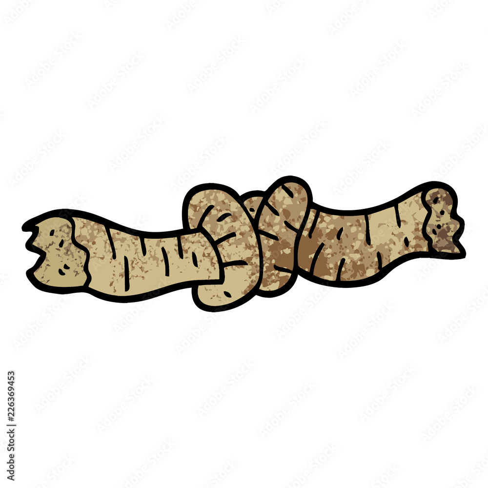 grunge textured illustration cartoon tied rope Stock Vector | Adobe Stock