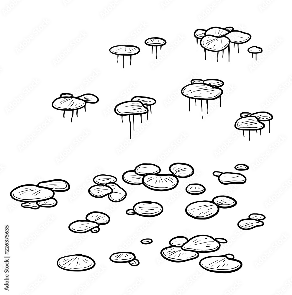 Green duckweed illustration, drawing, engraving, ink, line art, vector ...