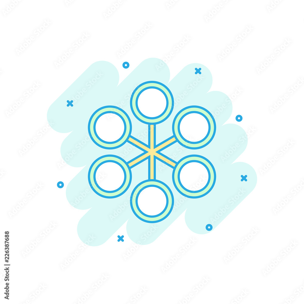 Vector cartoon structure diagram icon in comic style. Chart ...