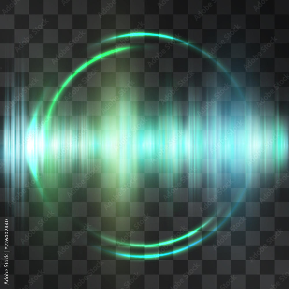 Teal oscillation light effect, sound equalizer digital visualization ...