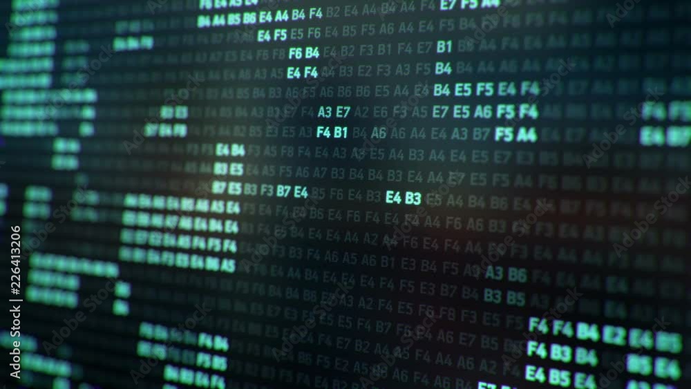 Technological background with representation of binary code. Binary digits in different ...