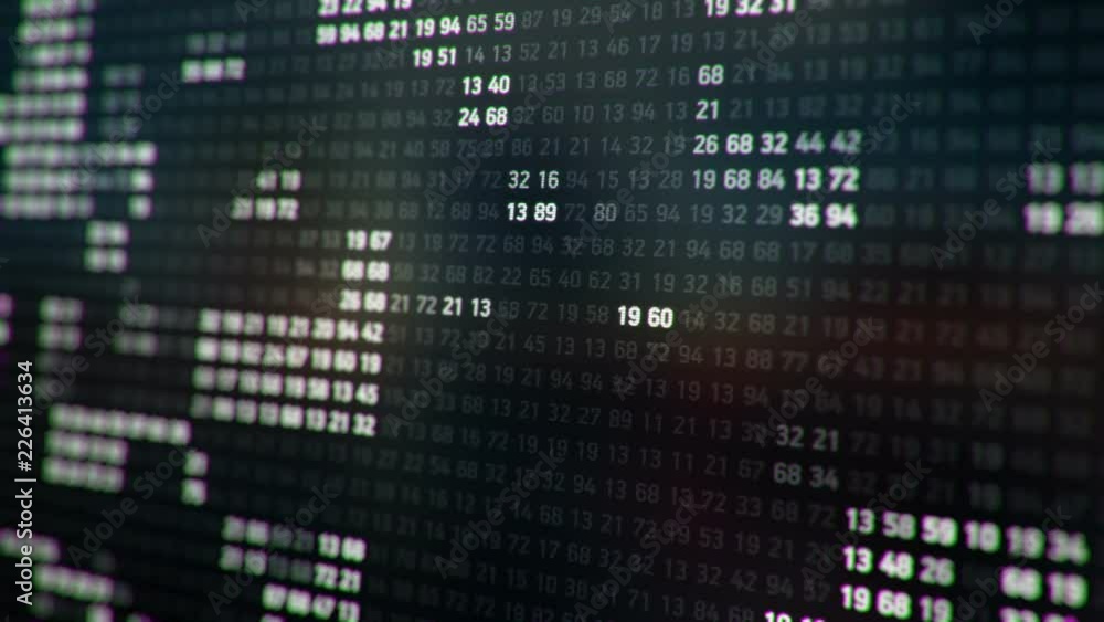 Technological background with representation of binary code. Binary digits in different ...