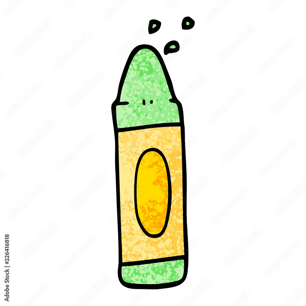 grunge textured illustration cartoon green crayon Stock Vector | Adobe ...