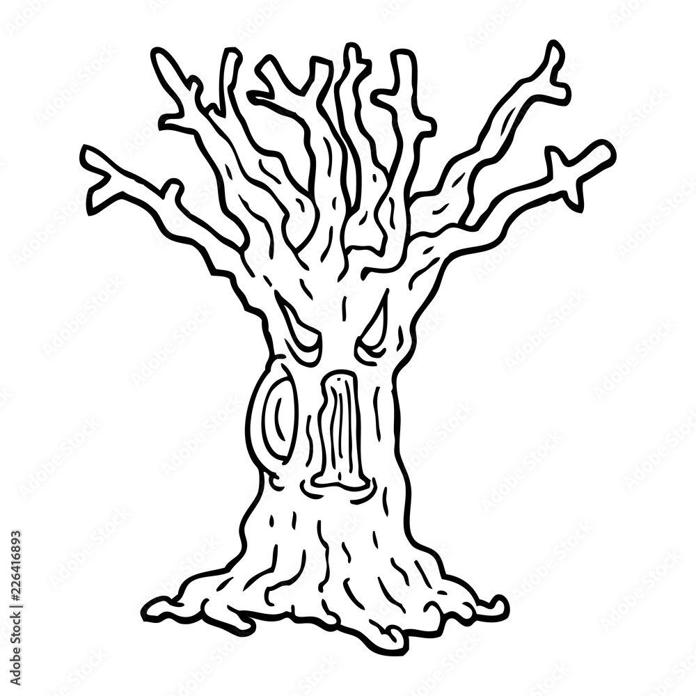 Creepy Tree Cartoon