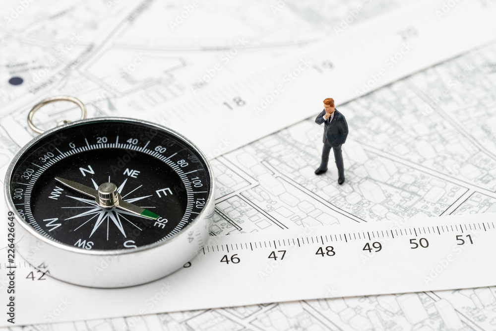 Map of property or real estate location, direction, navigation and ...