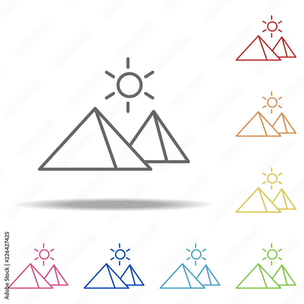 pyramids icon. Elements of Web in multi colored icons. Simple icon for ...
