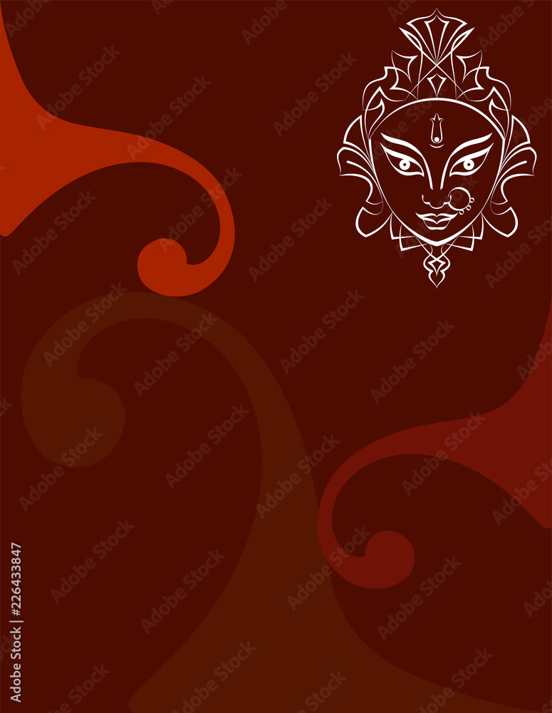 Durga Goddess Of Power, Divine Mother Of The Universe Design Stock ...