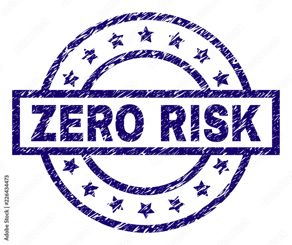 ZERO RISK seal print with dirty texture. Designed with rectangle ...