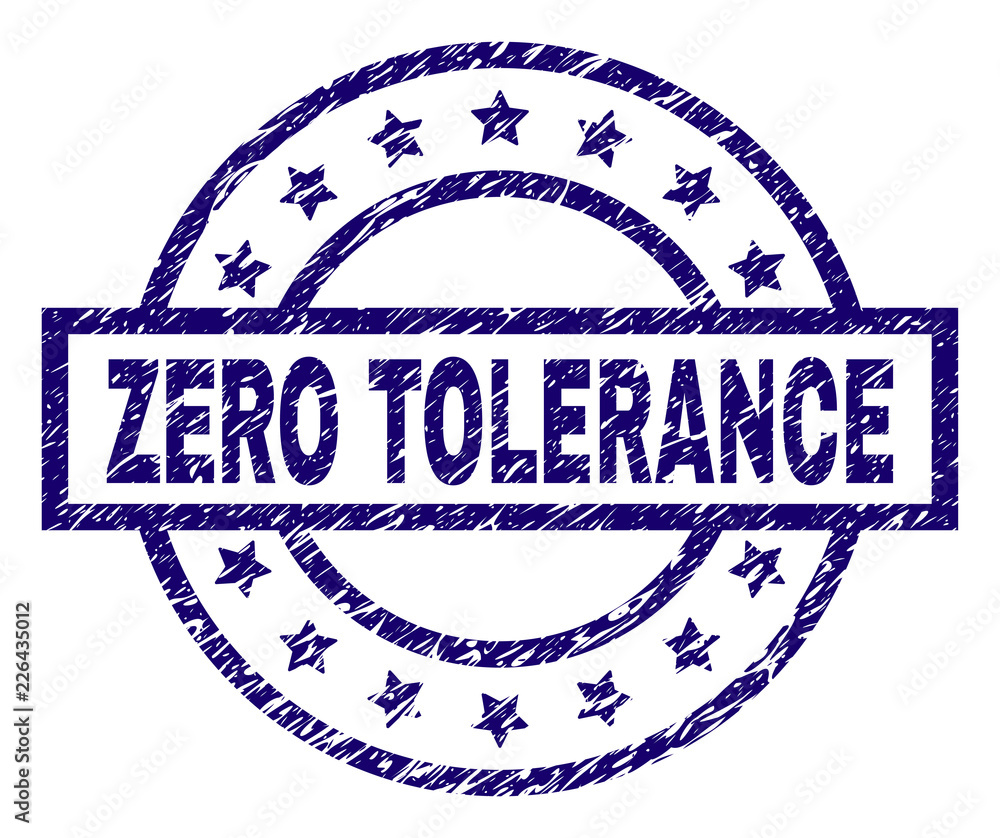ZERO TOLERANCE seal print with distress effect. Designed with rectangle ...