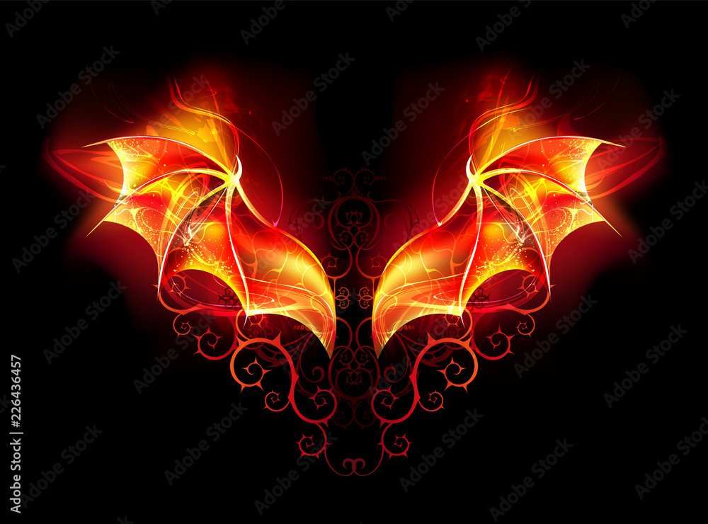 Fire Dragon wings Stock Vector | Adobe Stock Fire Dragon wings Stock Vector | Adobe Stock