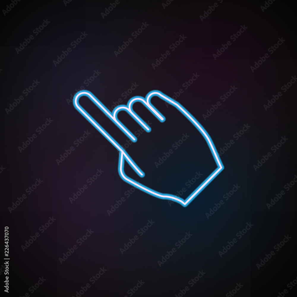 finger point icon in neon style. One of Mobile banking collection icon ...