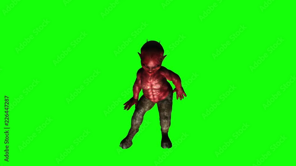 Little Devil Dance Animation (Green Screen) Stock Video | Adobe Stock