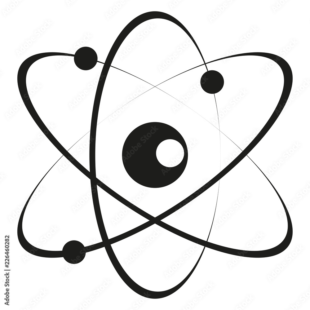 simple atom symbol, molecule concept, structure of the nucleus, atom ...