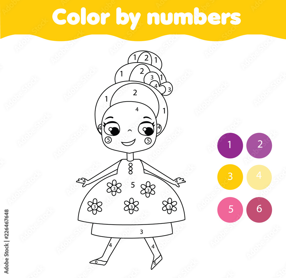 Color by numbers educational children game. Coloring page for kids ...