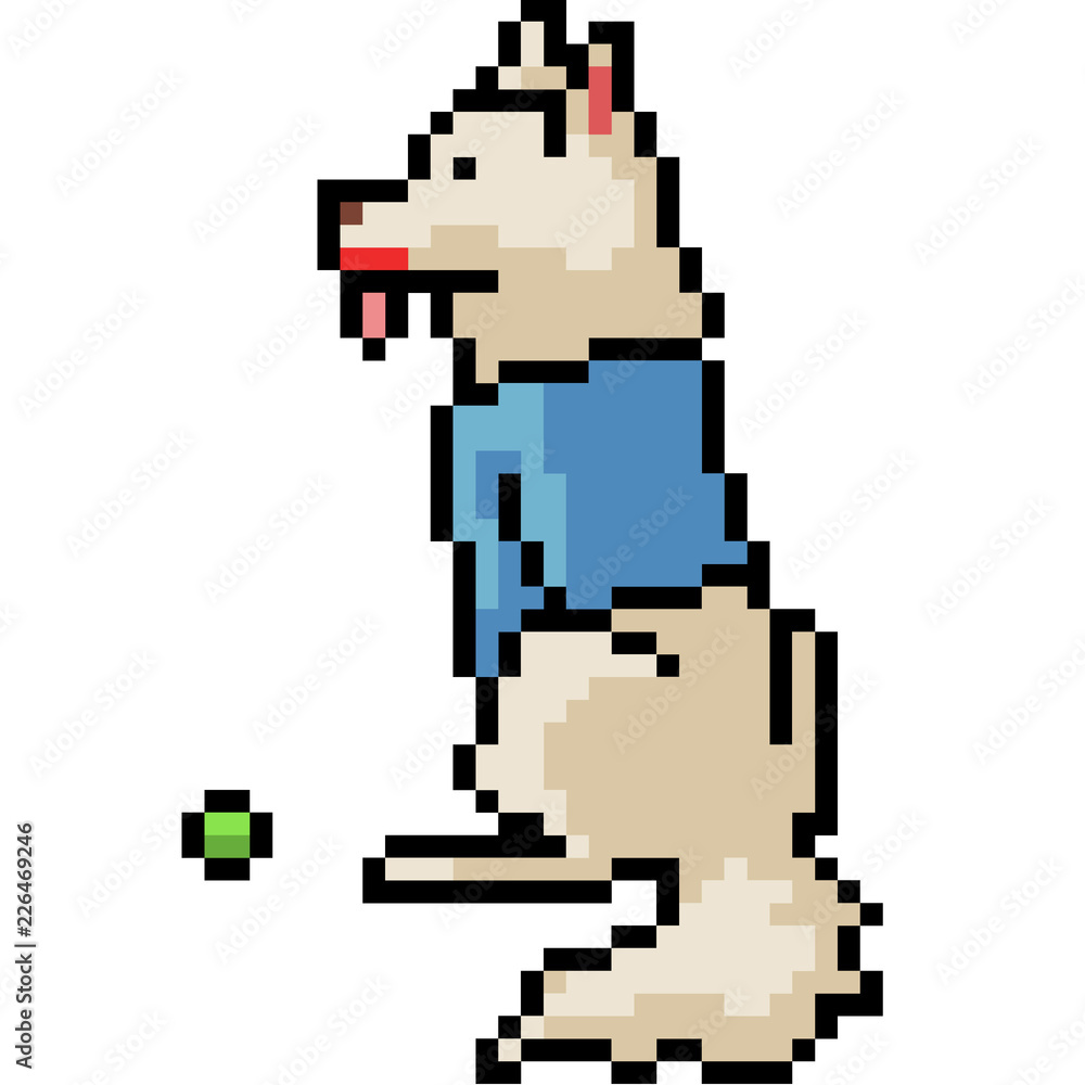 vector pixel art dog pet sit Stock Vector | Adobe Stock