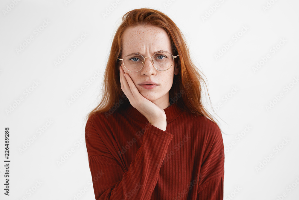 Human reaction, emotions and feelings. Picture of beautiful student ...