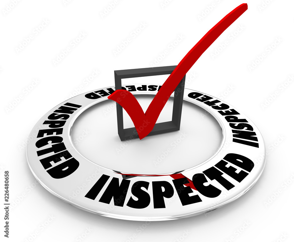 Inspected Approved Inspection Pass Check Mark Box Word 3d Illustration ...