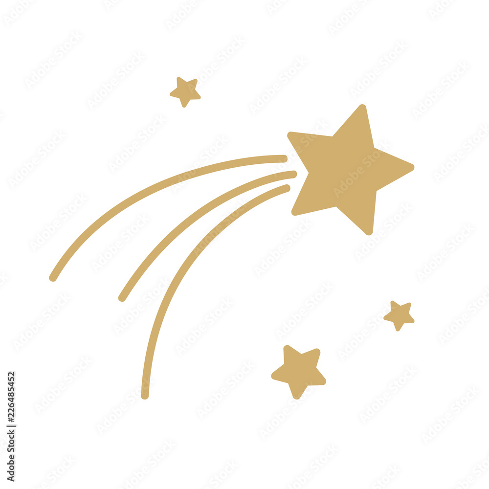 christmas falling star icon isolated on white background Stock Vector ...