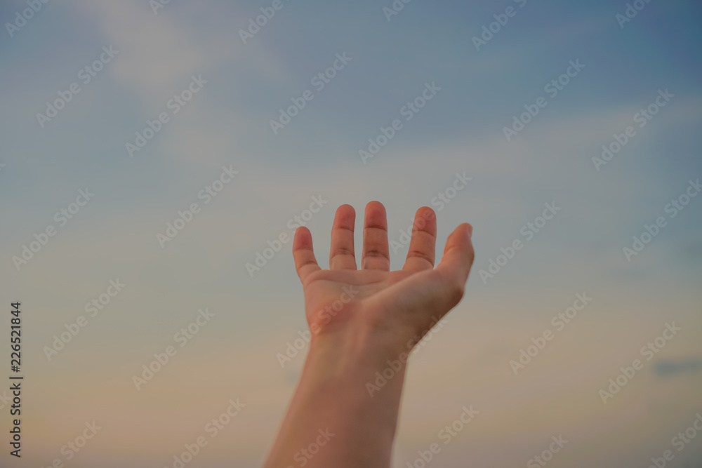 Girl Reaching Up To The Sky