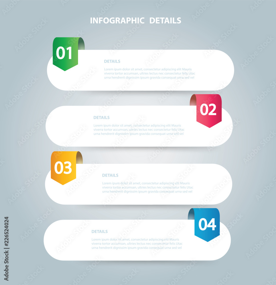 square info graphic Vector template with 4 options. Can be used for web ...