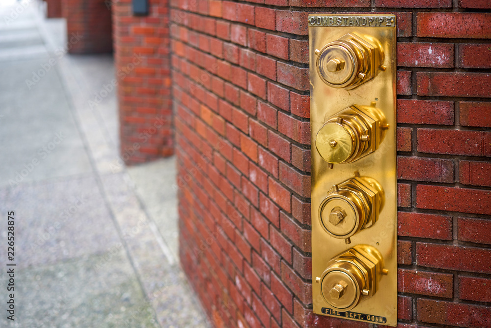 Fire hydrant in a building wall, San Francisco, California, USA Stock ...