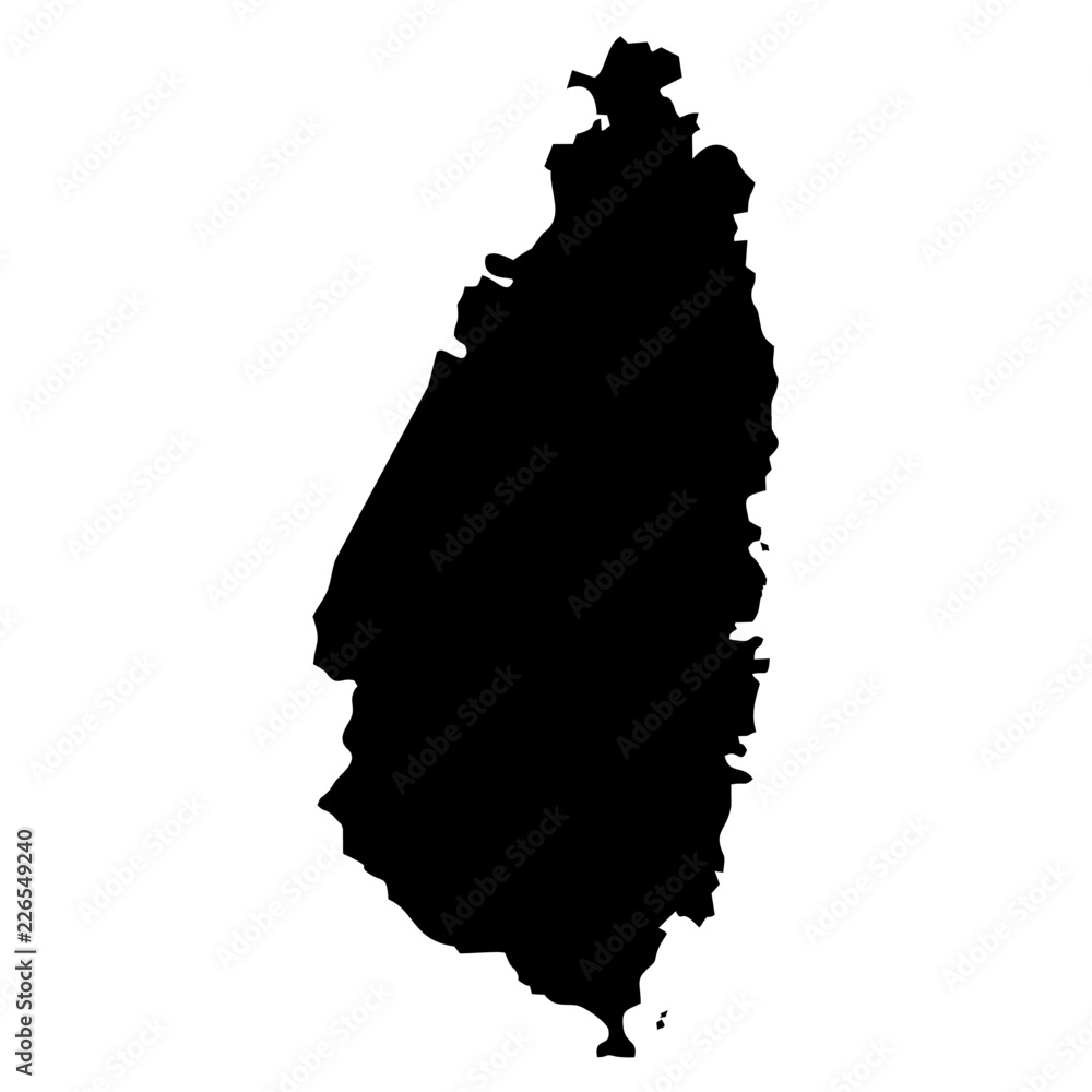 Black map country of Saint lucia Stock Vector | Adobe Stock