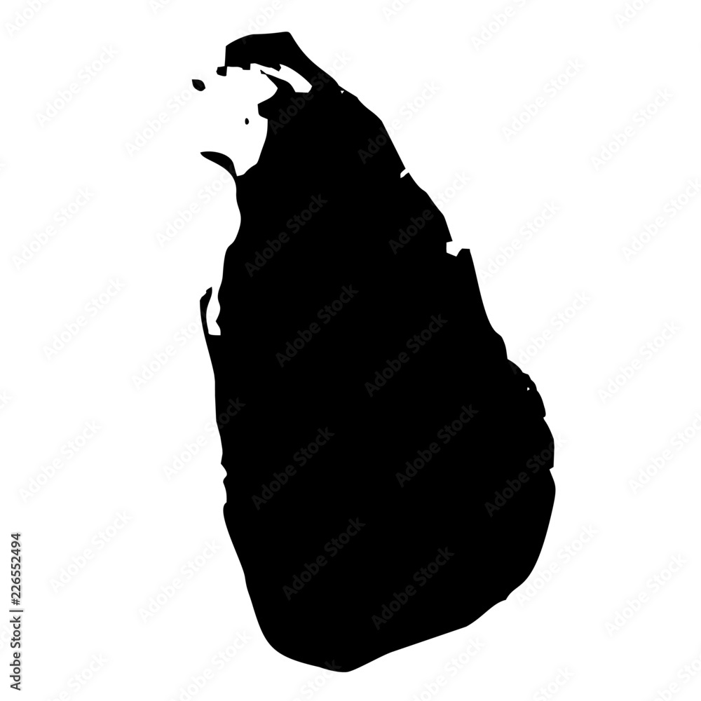 Black map country of Sri Lanka Stock Vector | Adobe Stock