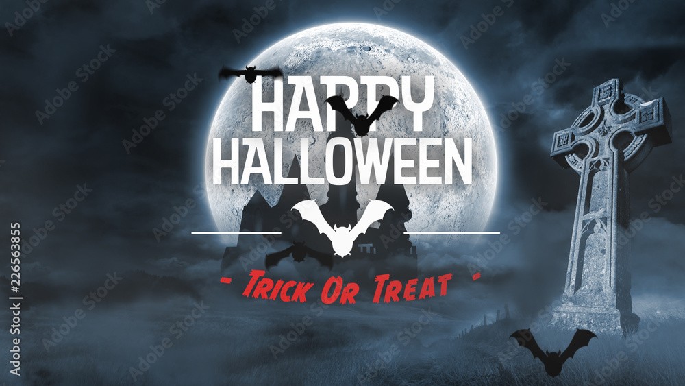 Halloween Bats Titles Stock Template | Adobe Stock