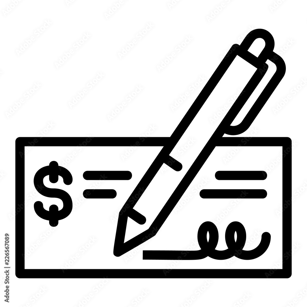Paper bill money icon. Outline paper bill money vector icon for web ...