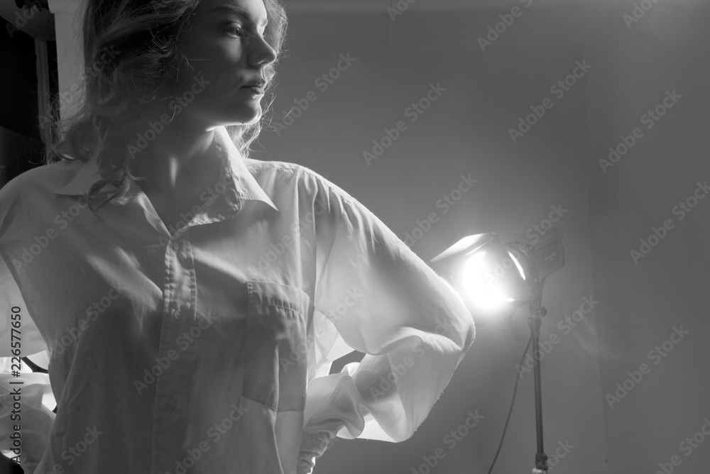 Backlight studio set for fine art photography, black and white fine art ...