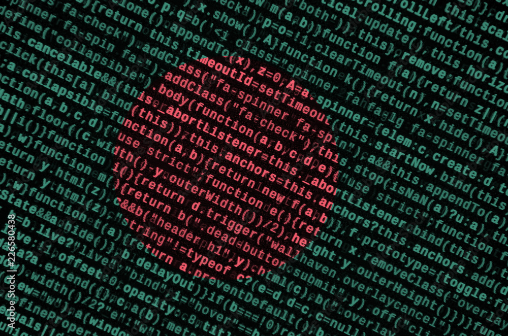 Bangladesh flag is depicted on the screen with the program code. The ...