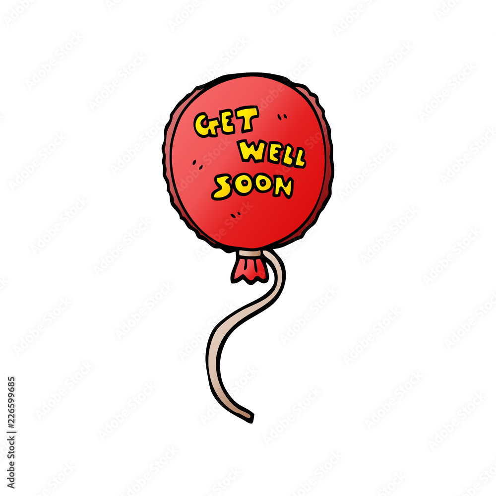 cartoon doodle get well soon balloon Stock Vector | Adobe Stock