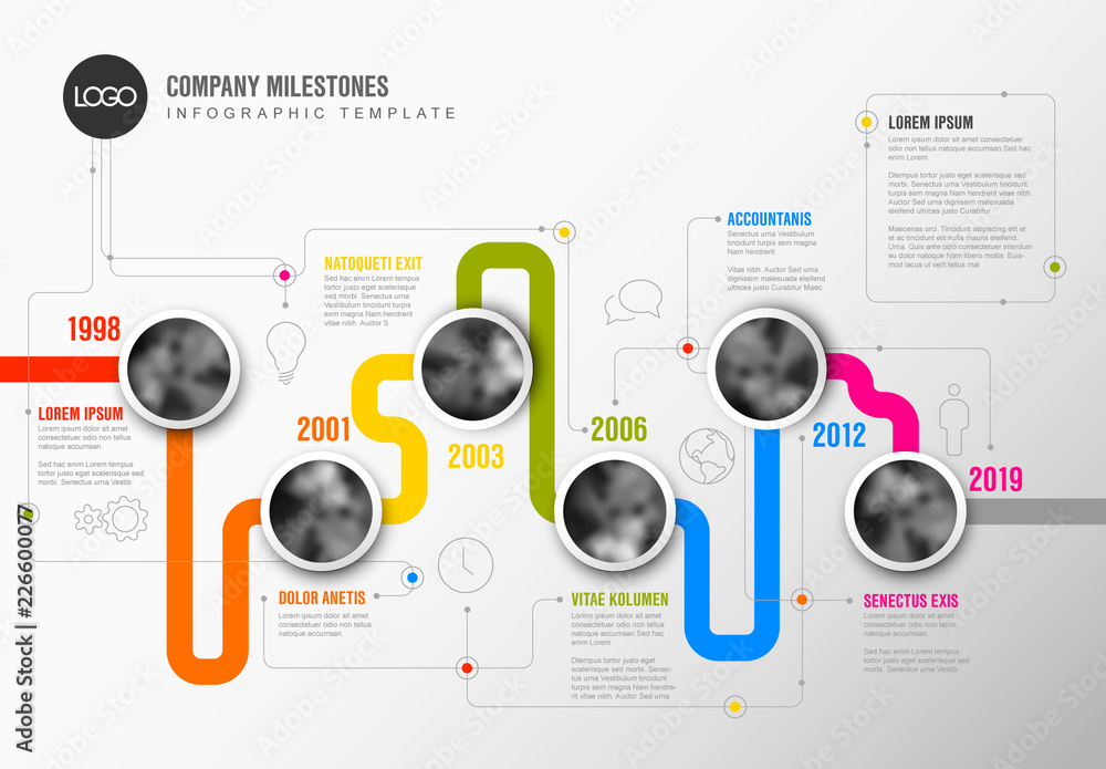 Connected Lines Infographic Layout Stock Template | Adobe Stock