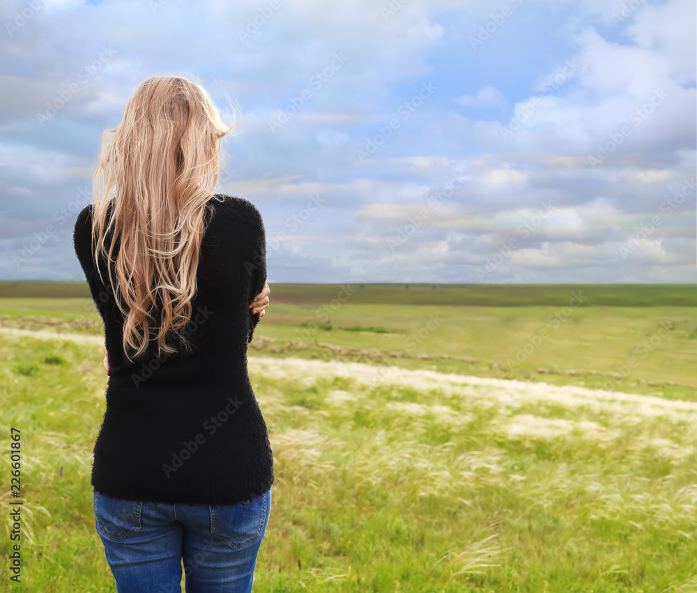 Sad Girl In Field