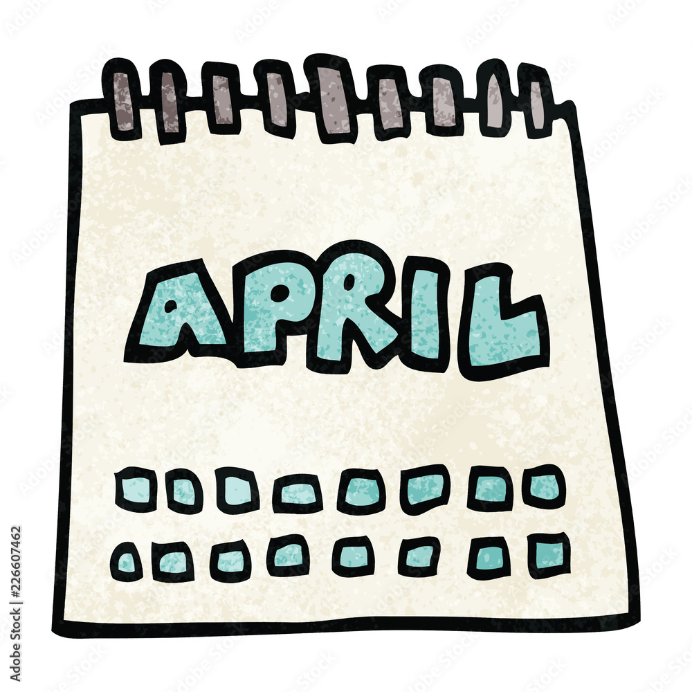 cartoon doodle calendar showing month of april Stock Vector | Adobe Stock