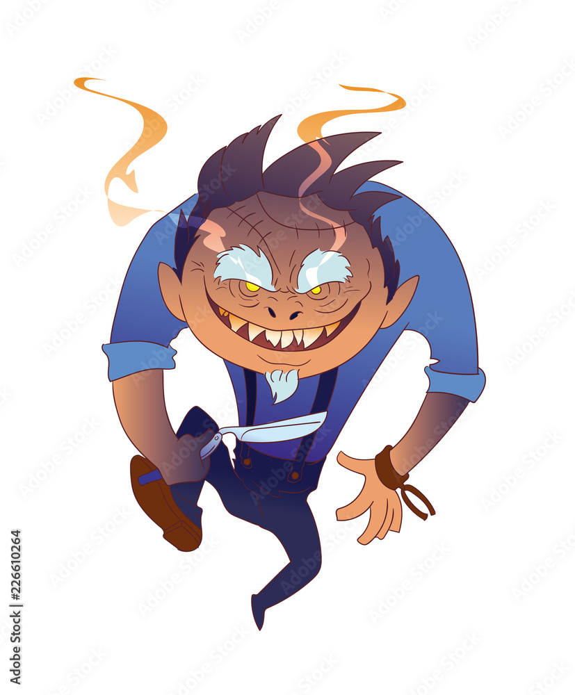 cartoon maniac on isolated background Stock Vector | Adobe Stock