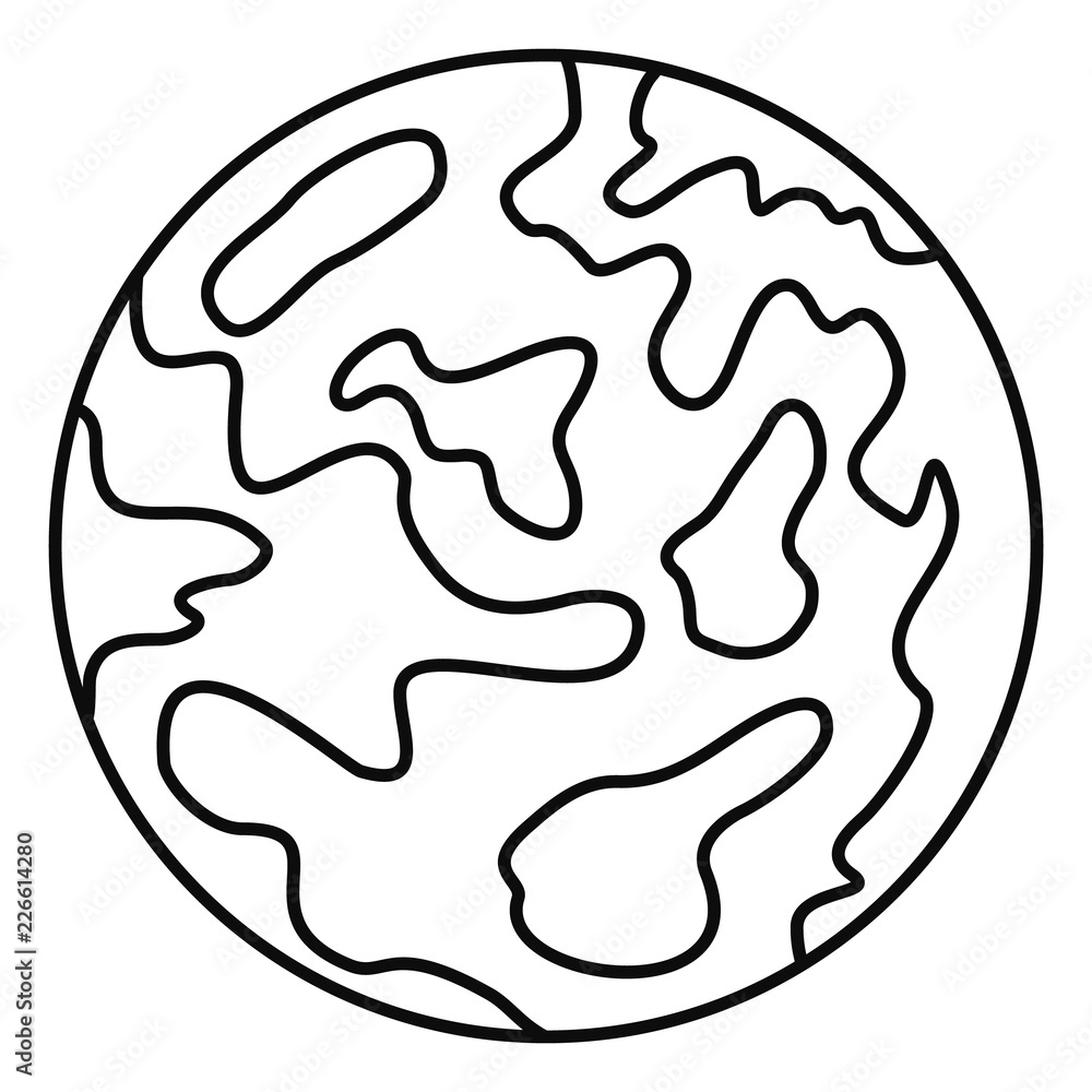 Mars planet icon. Outline illustration of mars planet vector icon for ... Mars planet icon. Outline illustration of mars planet vector icon for ...