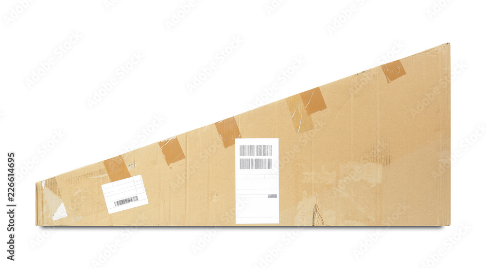 Postage and packing service - Front view Guitar box package. Isolated ...